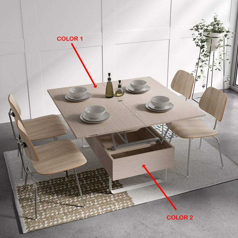 Mesa De Centro Elevable Convertible En Mesa De Comedor Para 4 Personas Mesa De Centro Elevable Convertible En Mesa De Comedor Para 4 Personas
